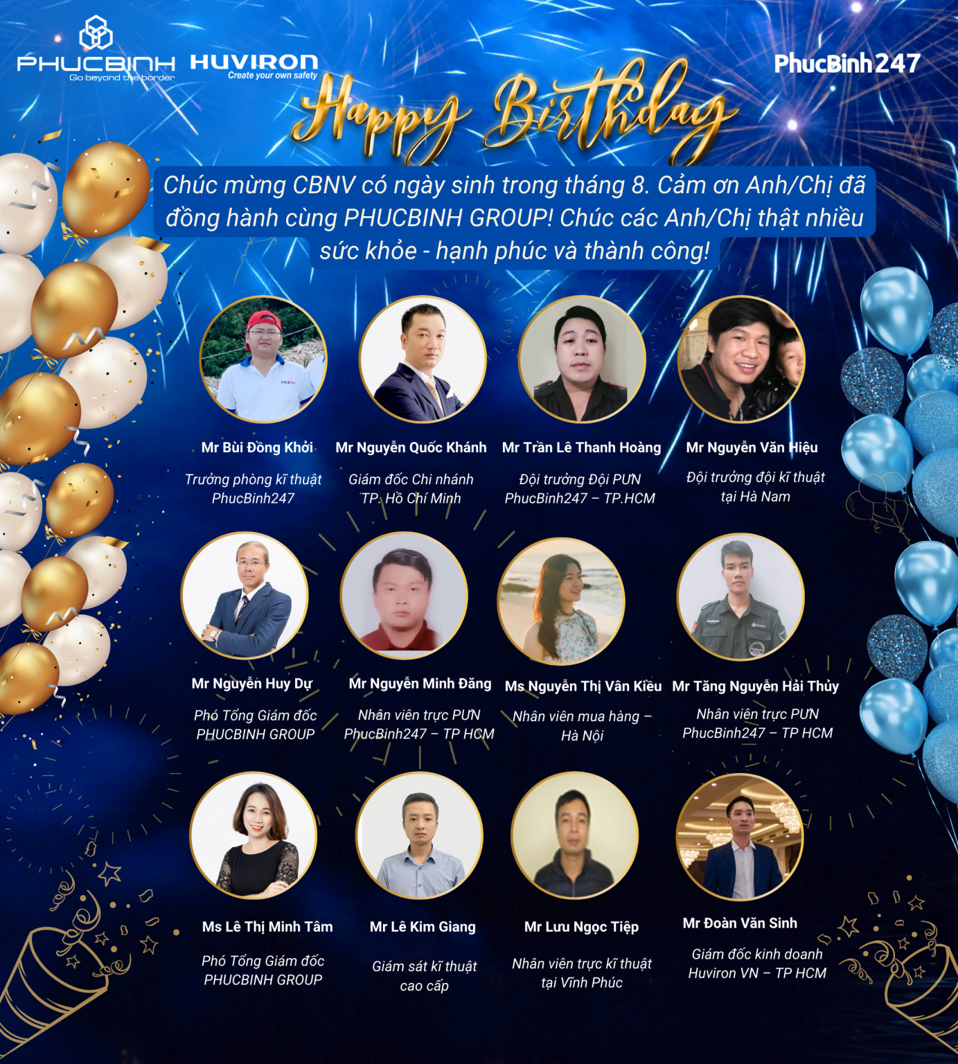 Chúc mừng sinh nhật CBNV PHUCBINH GROUP - tháng 8